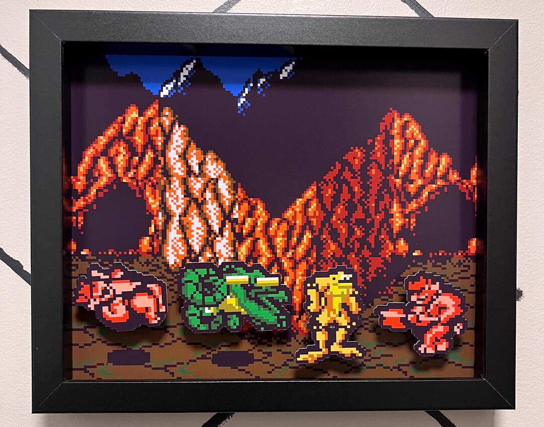 Battletoads NES Shadowbox | Retro Gaming Decor | 3D Wall Art | Classic ...