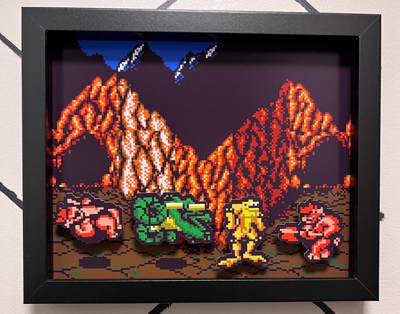 Battletoads NES Shadowbox | Retro Gaming Decor | 3D Wall Art | Classic ...