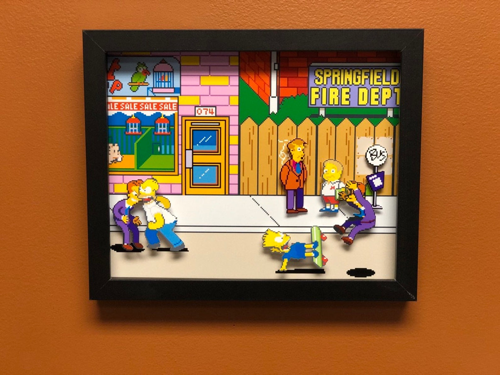 The Simpsons Shadow Box-arcade-simpsons | Etsy
