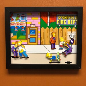 The Simpsons Shadow Box-arcade-simpsons - Etsy