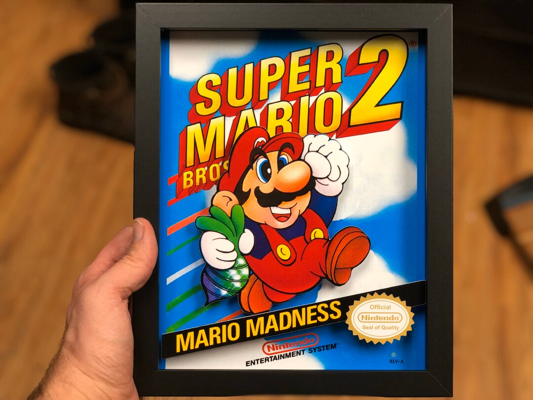 Super Mario Bros 2 NES Shadow Box 8x10 Retro Video Game Art - Etsy