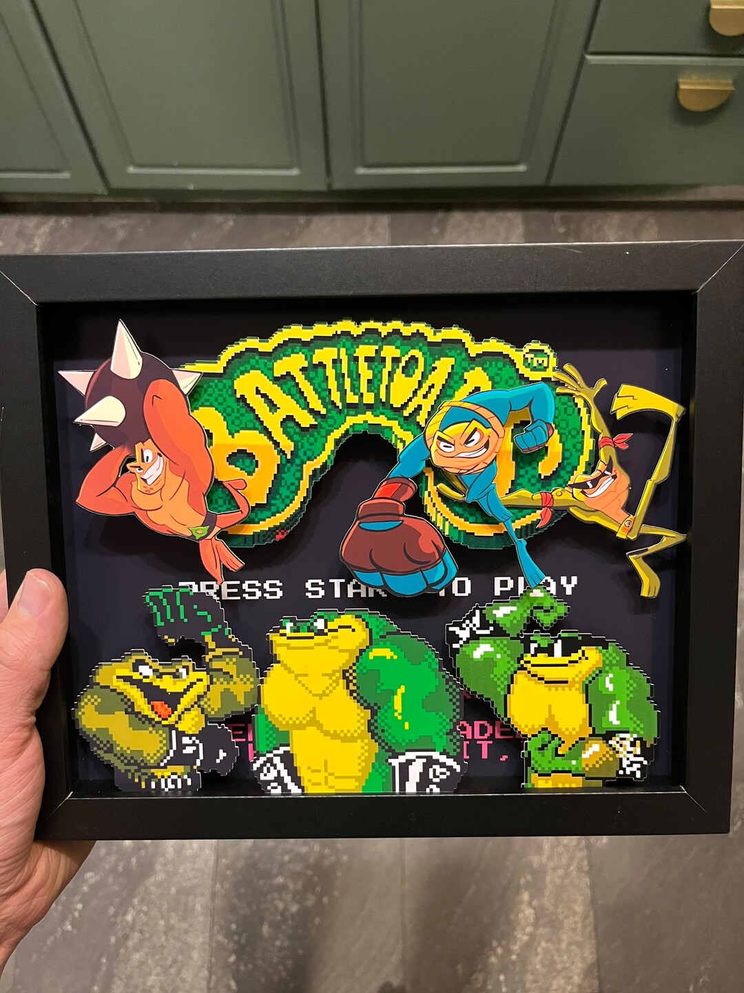 Battletoads 3D Shadow Box | 8x10 Retro Pixel Art + Modern Toads | Press ...