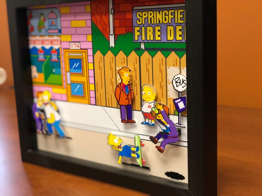 The Simpsons Shadow Box-arcade-simpsons | Etsy