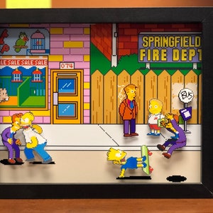 The Simpsons Shadow Box-arcade-simpsons - Etsy