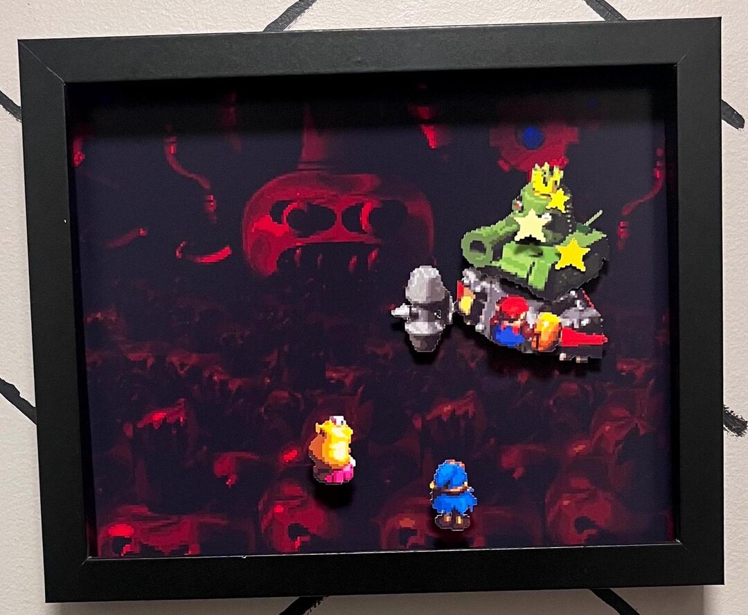 Super Mario RPG Final Battle 3D Shadow Box | Retro Gaming Wall Art ...