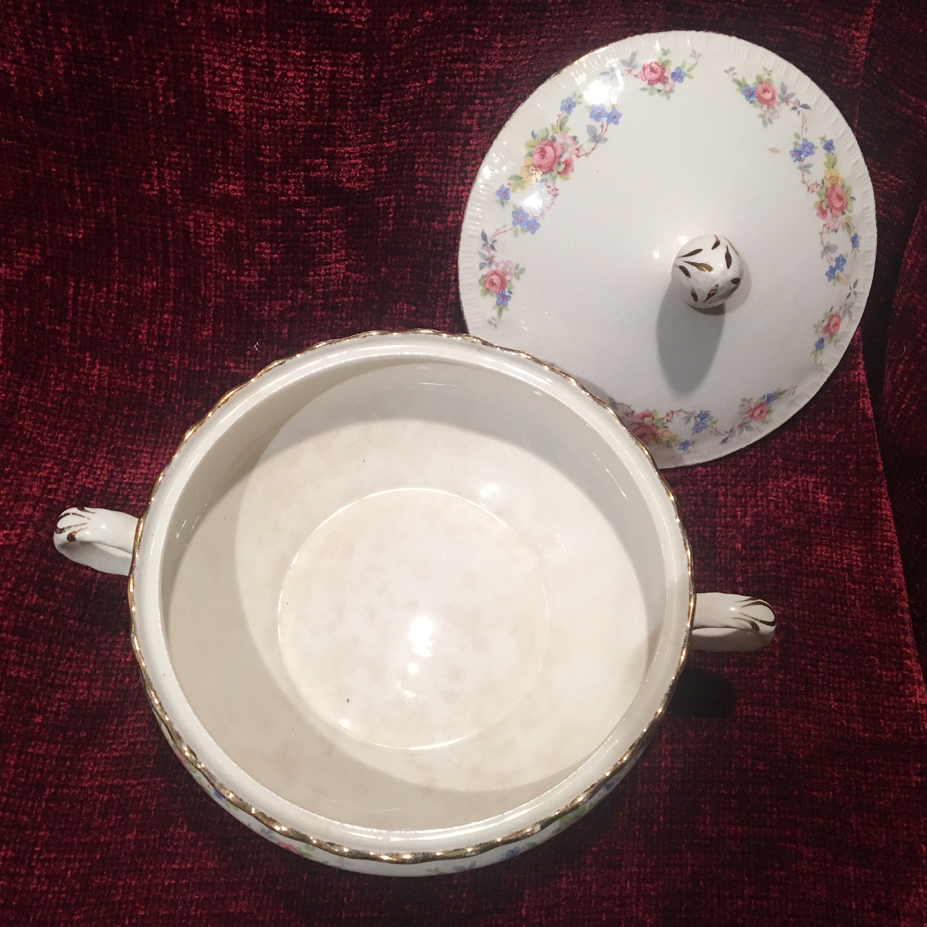 Vintage POPE GOSSER Flora Bell Pattern Round Covered Vegetable Bowl - Etsy