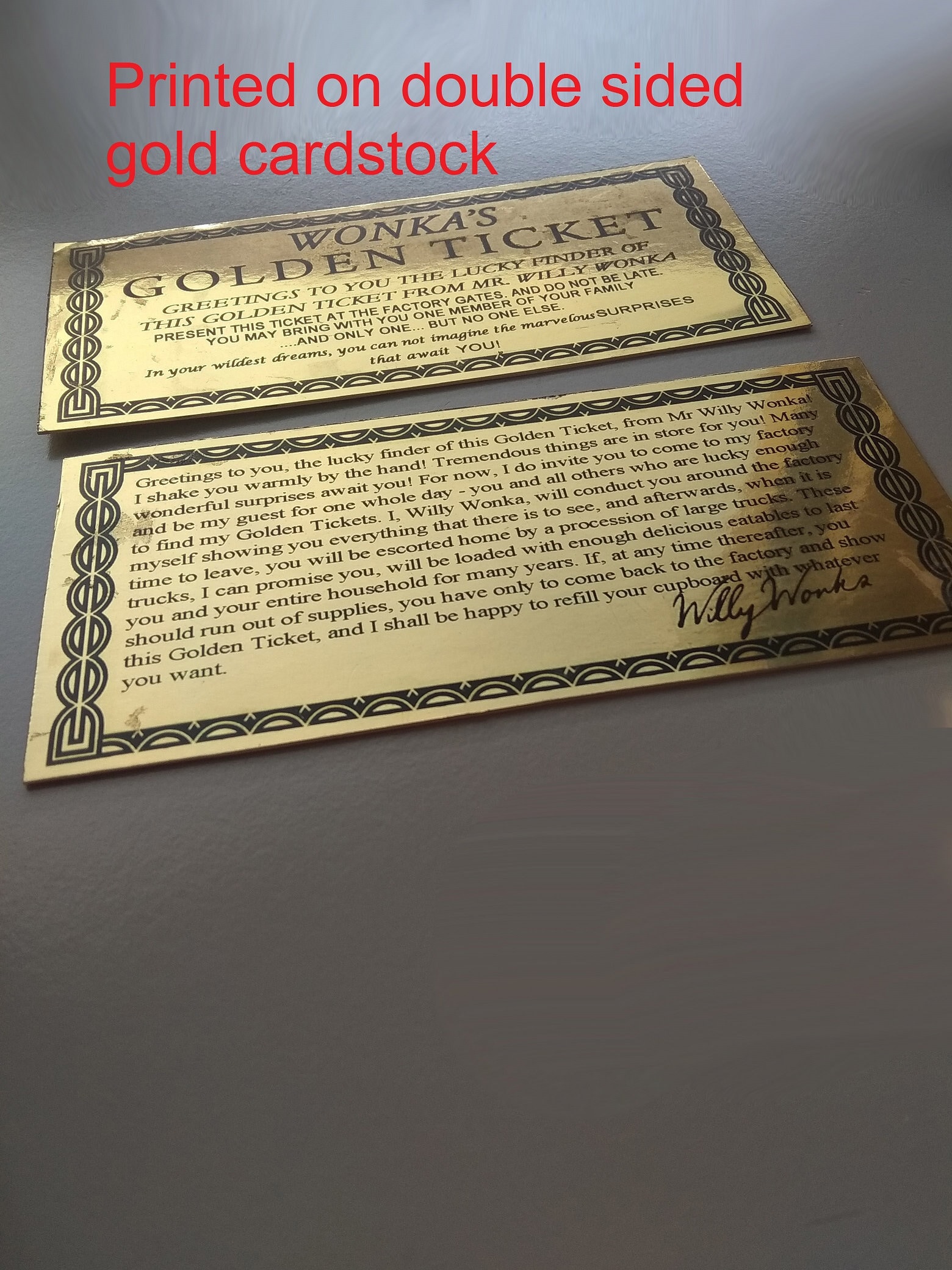Chocolate Factory Golden Ticket Replica Double Sided - Etsy
