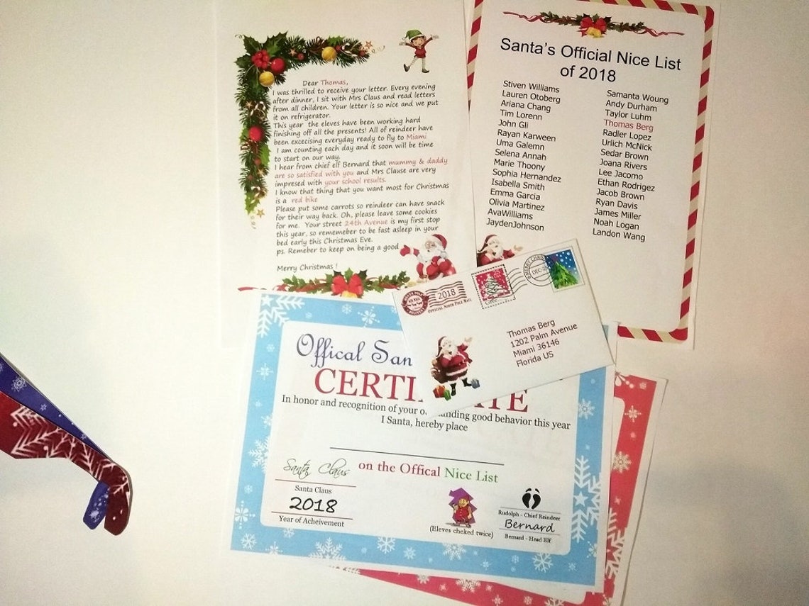 Editable Santa Letter Kit Custom Christmas Letter Personalized Letter ...