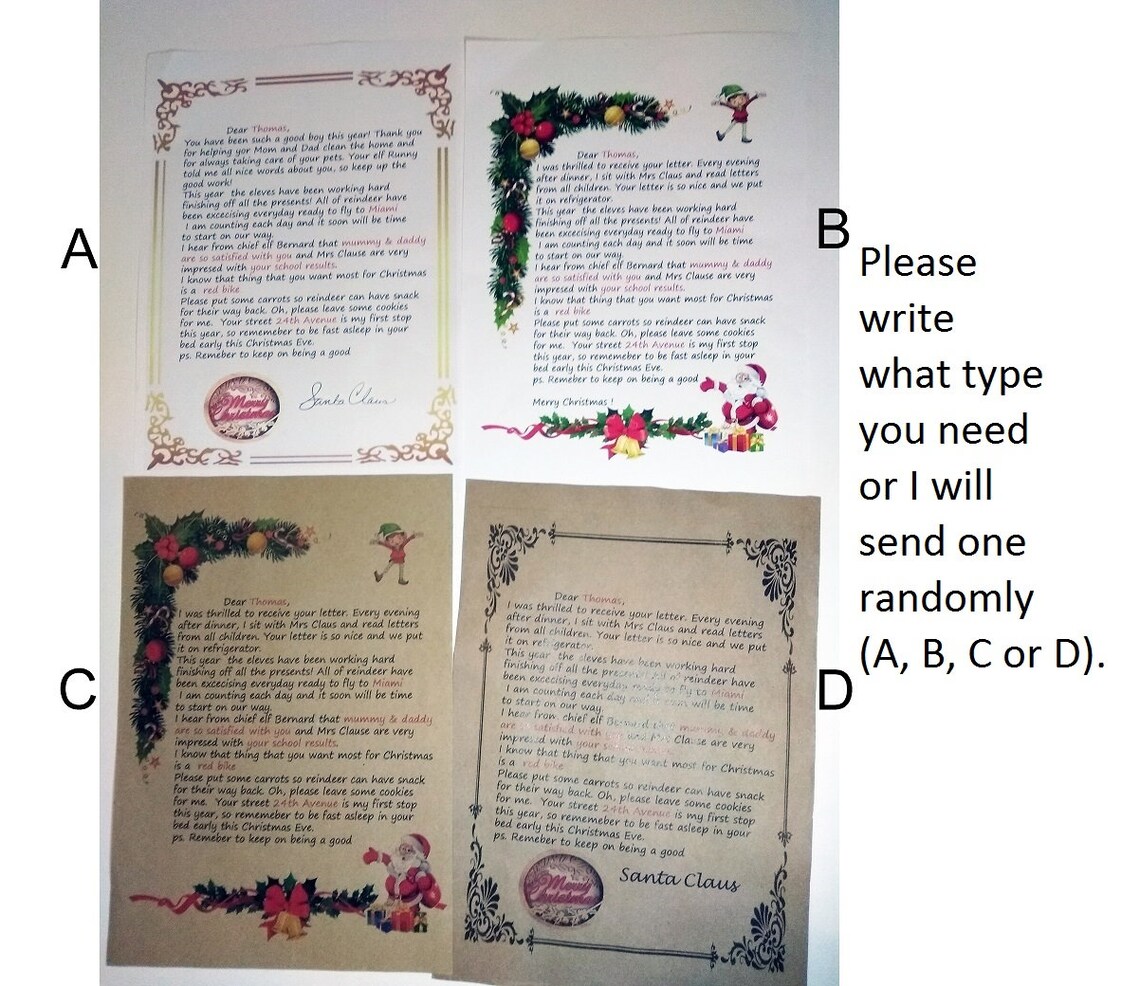 Editable Santa Letter Kit Custom Christmas Letter Personalized Letter ...