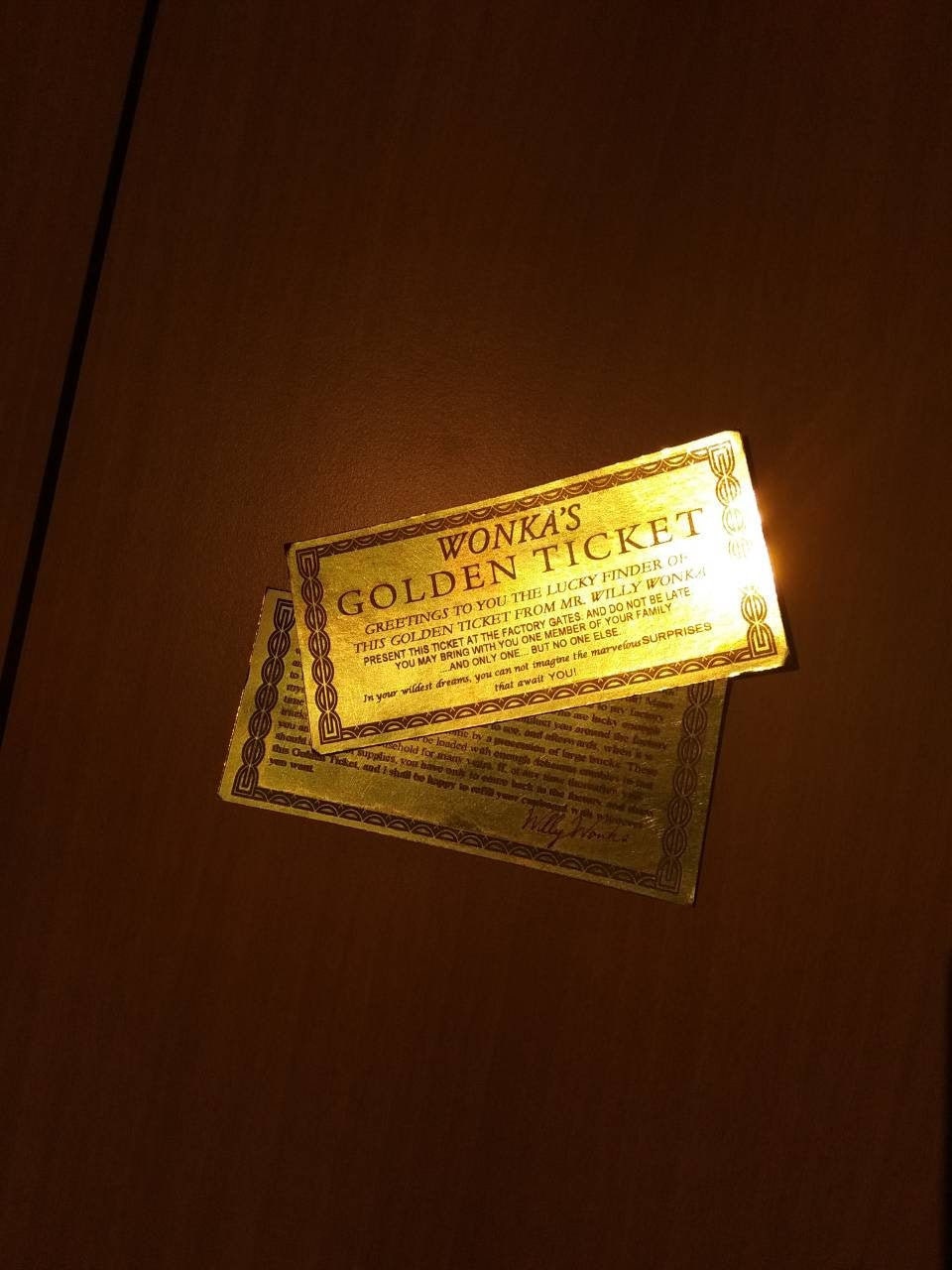 Chocolate Factory Golden Ticket Replica Double Sided - Etsy
