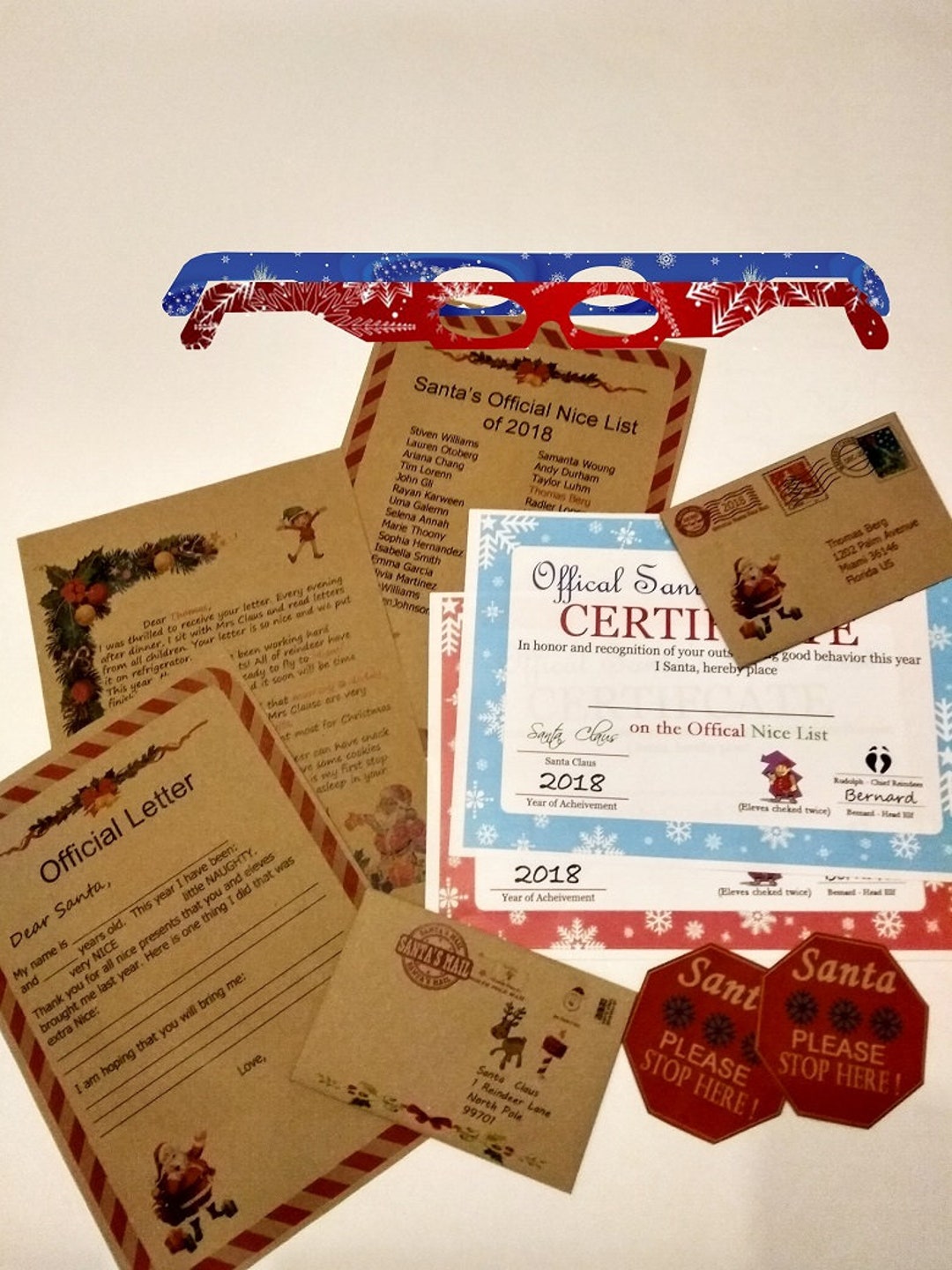 Personalized Santa Letter Kit: Nice List Certificate, North Pole ...