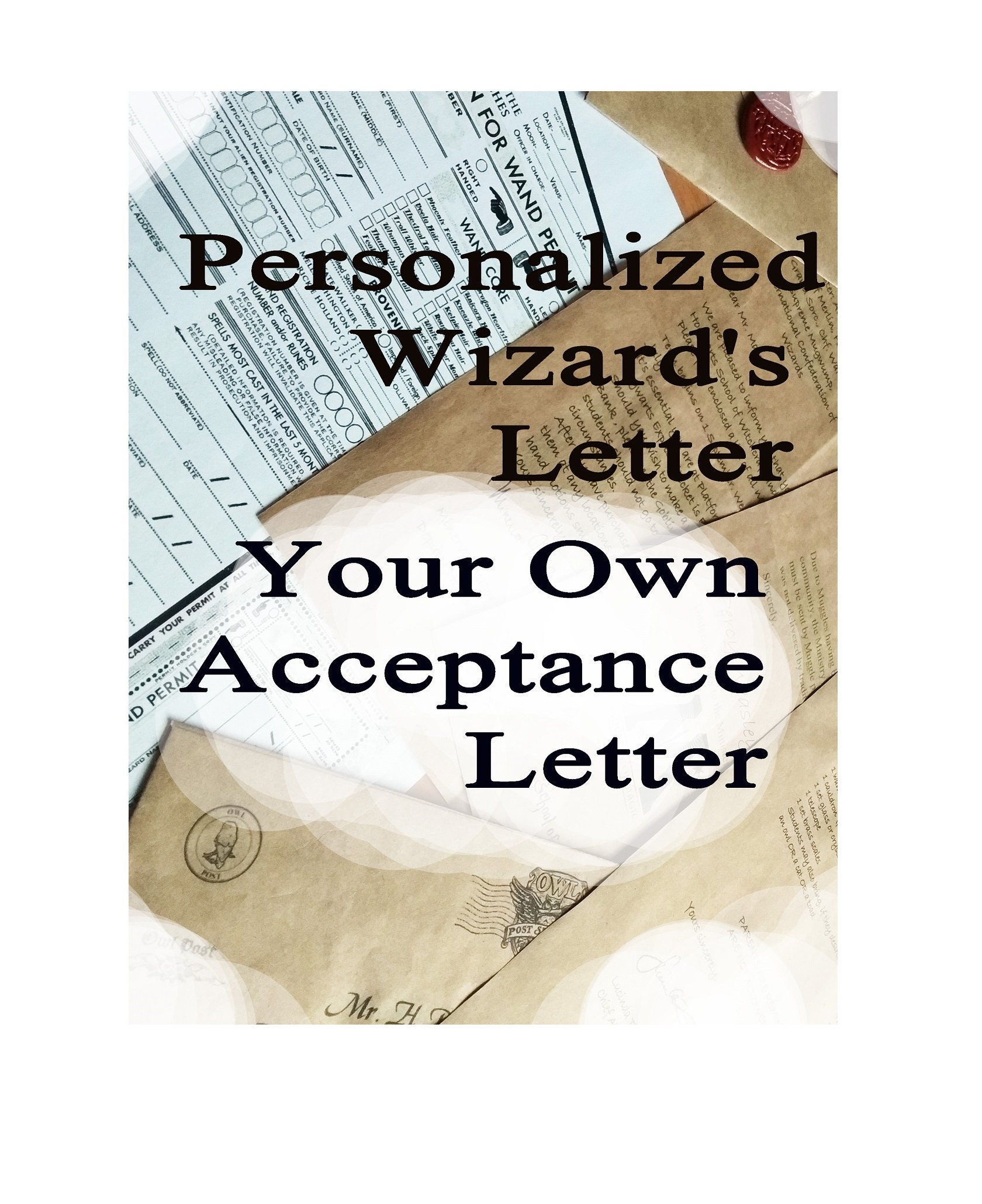 Personalized Wizard Acceptance Letter Wizarding Letter ...