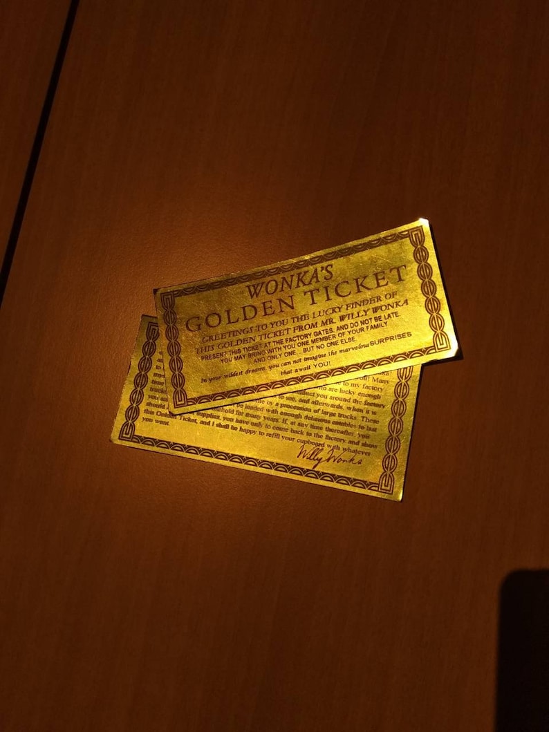 Chocolate Factory Golden Ticket Replica Double Sided - Etsy