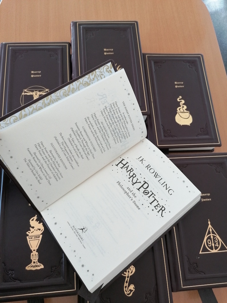 Real Leather Handcraft Wizarding Book Set Made With Licensed Fabric ...