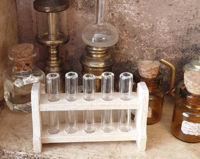 MINIATURE LABORATORY Test Tubes With Rack Miniature Apothecary ...