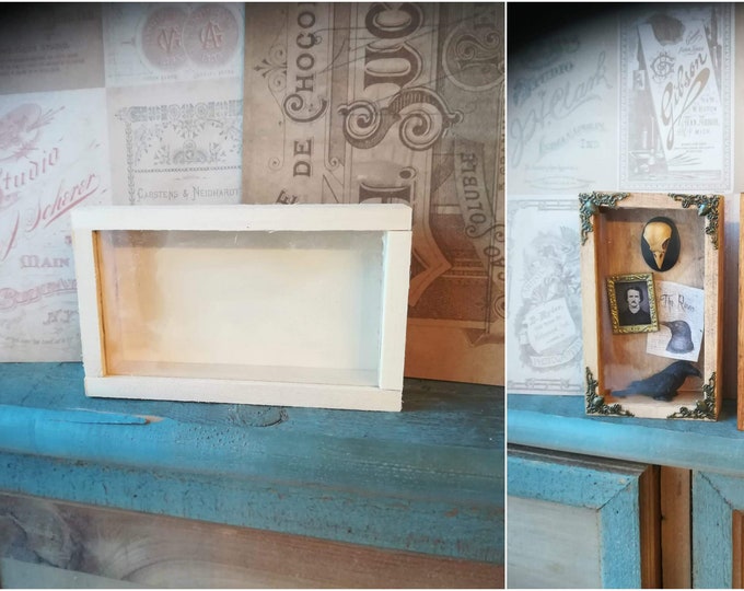 Wooden Display Box - Small Tiny Shadow Box. With a Acrylic Glass ...