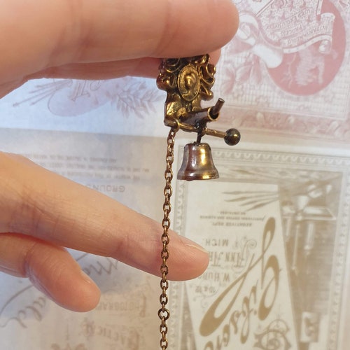 Miniature House Bell With Chain Bell Caller Ornate Baroque - Etsy