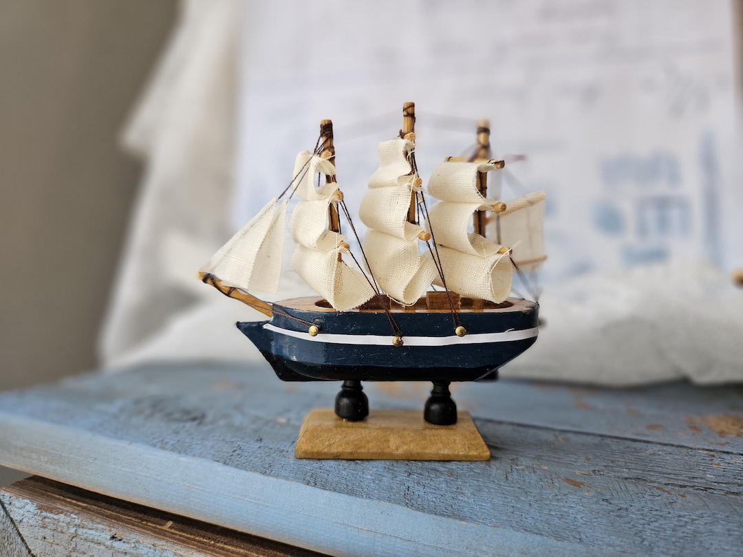 Miniature Wooden Pirate Ship: Nautical Scale Model (10cm) - Etsy