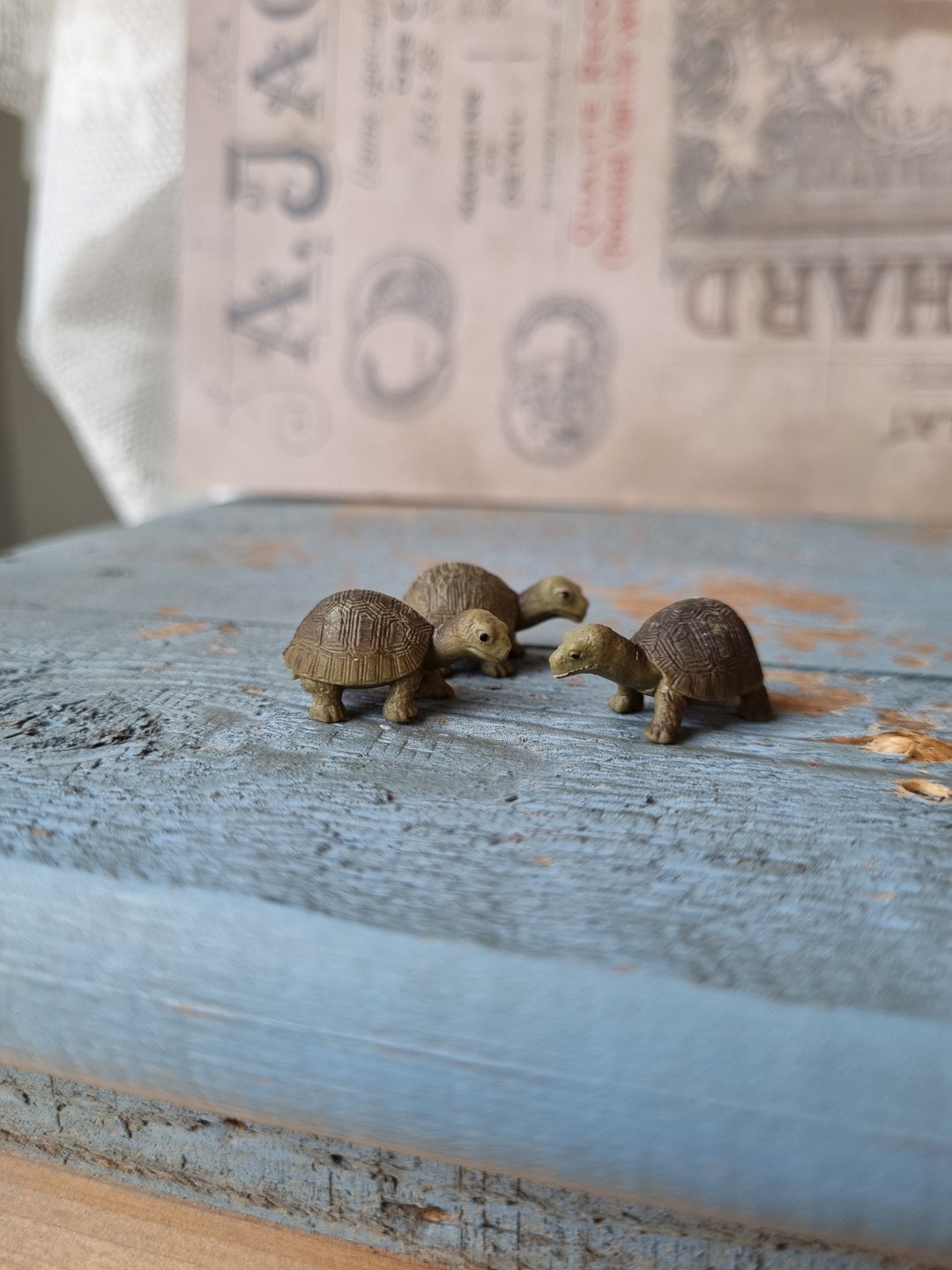 Miniature Green Turtle for Miniature Crafts, Dollhouse, Micro, Diorama ...