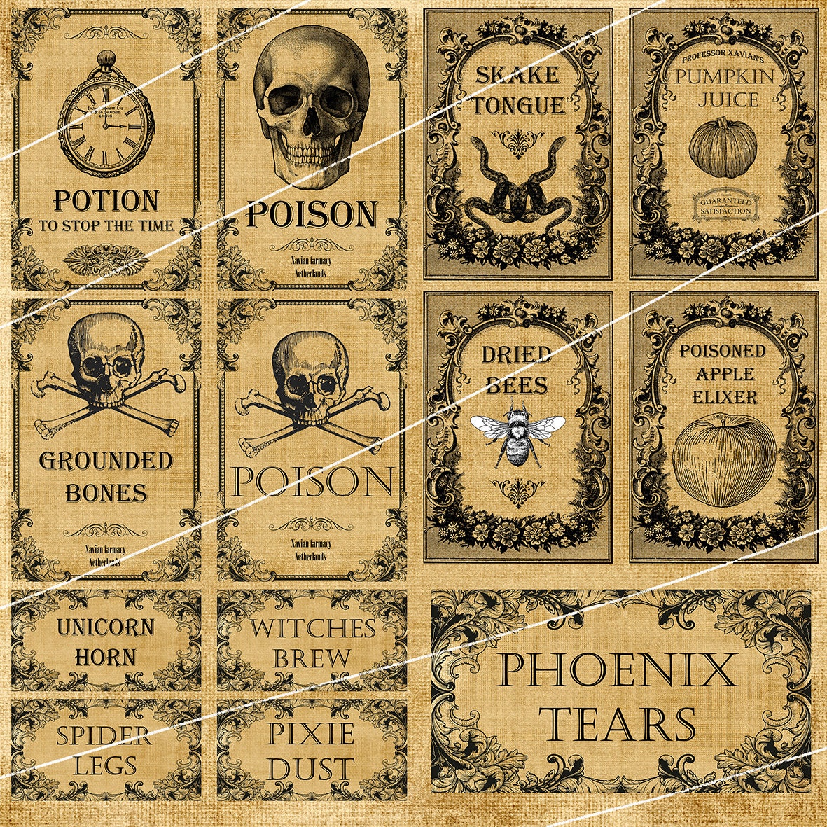 WITCH POTION LABELS Digital Download 4 Sheets With Potion - Etsy