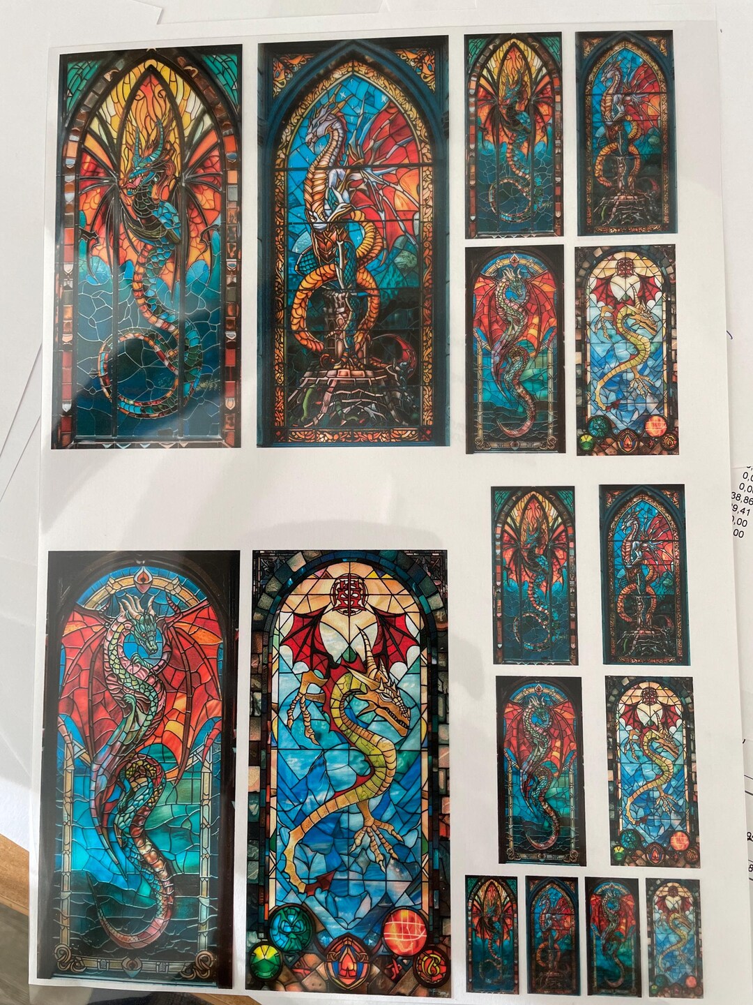 Dragon 4 Miniature Stained Glass Effect Window - Etsy