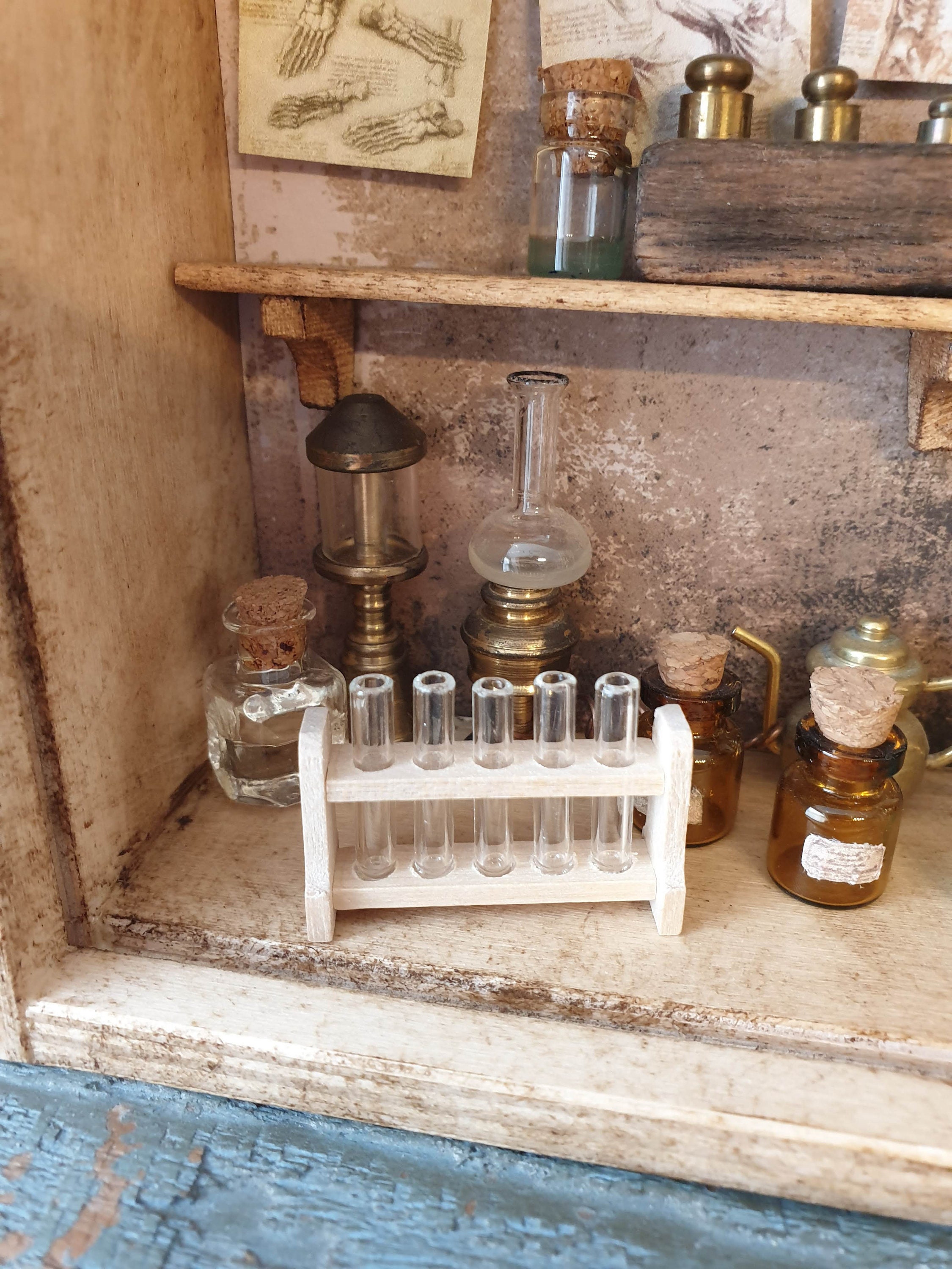 MINIATURE LABORATORY Test Tubes With Rack Miniature Apothecary - Etsy