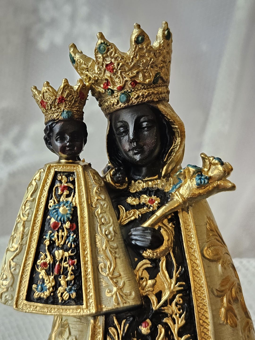 Miniature 12 Cm Black Madonna Figurine Statue - Etsy