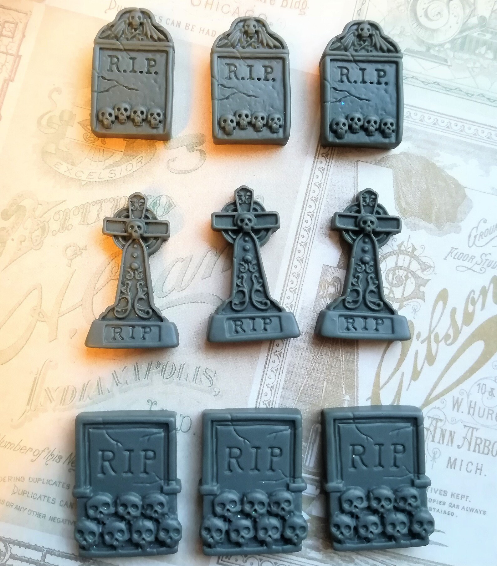 9 Tombstone Graveyard Stone Gravestone Headstone Miniature - Etsy