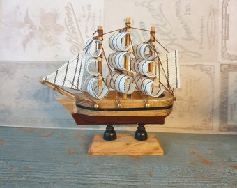 Miniature Pirate Ship Made of Wood Scale Model Ship Boat - Etsy