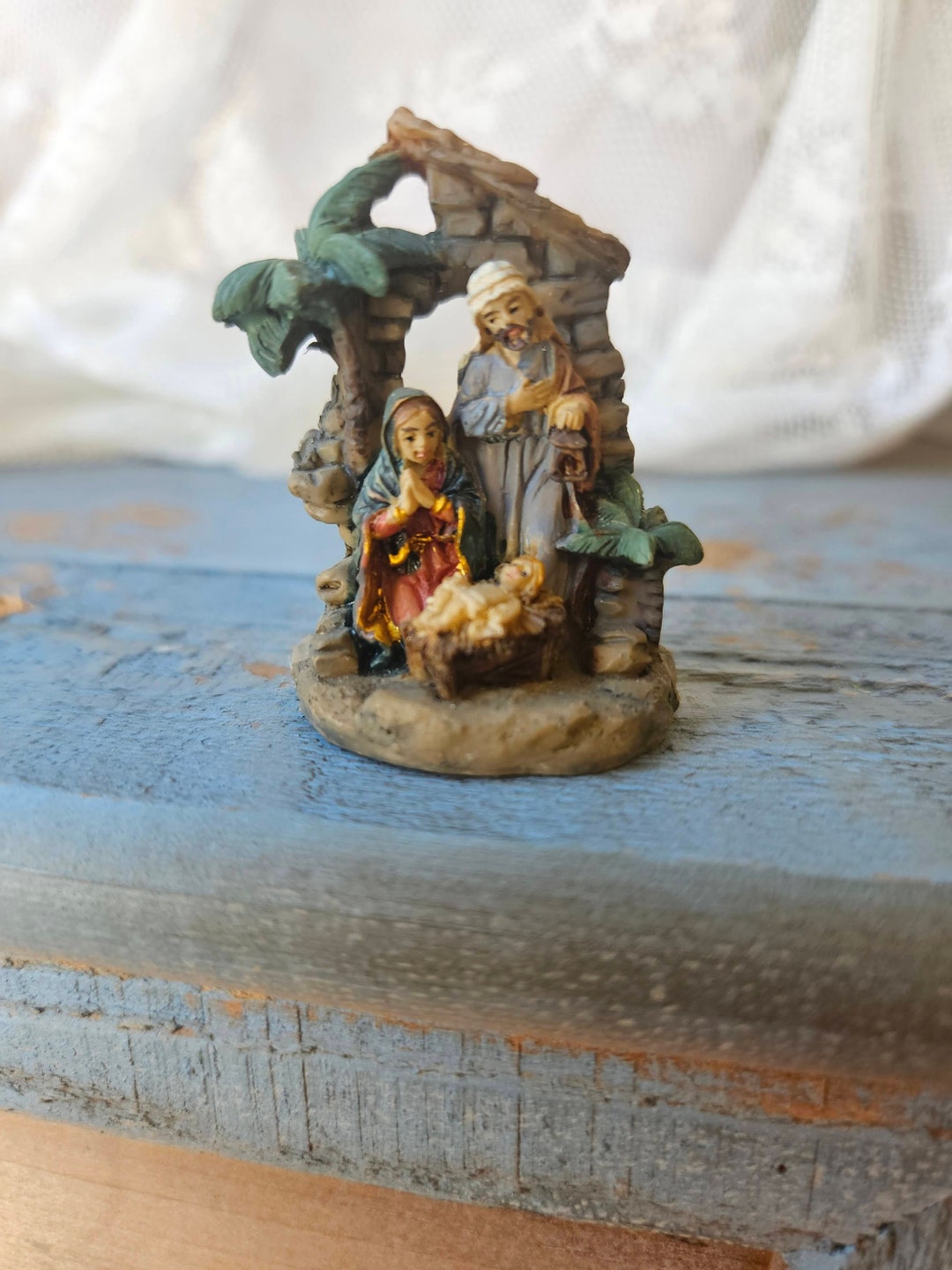 Miniature Nativity Set Manger Christmas - Etsy