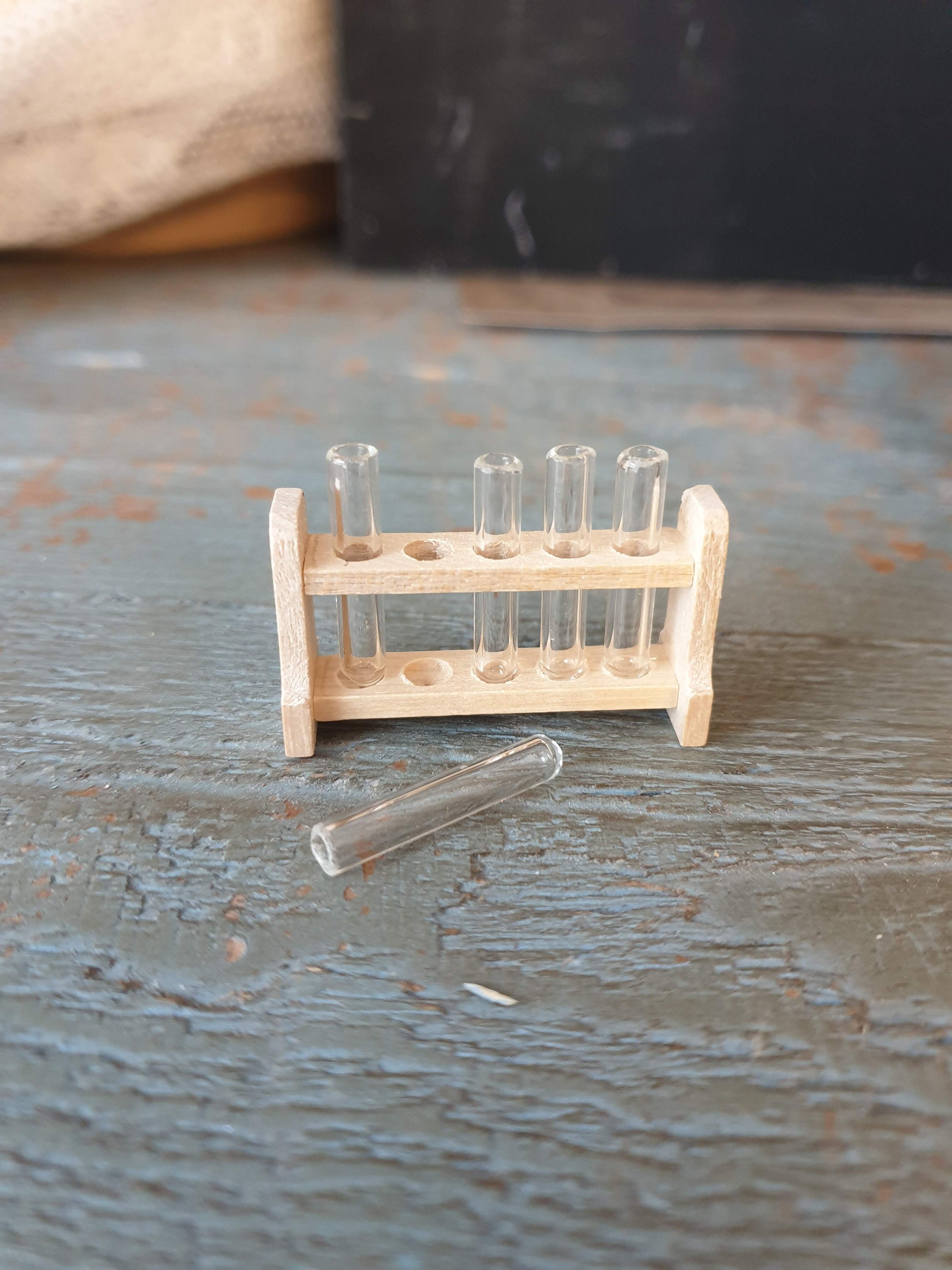 MINIATURE LABORATORY Test Tubes With Rack Miniature Apothecary - Etsy