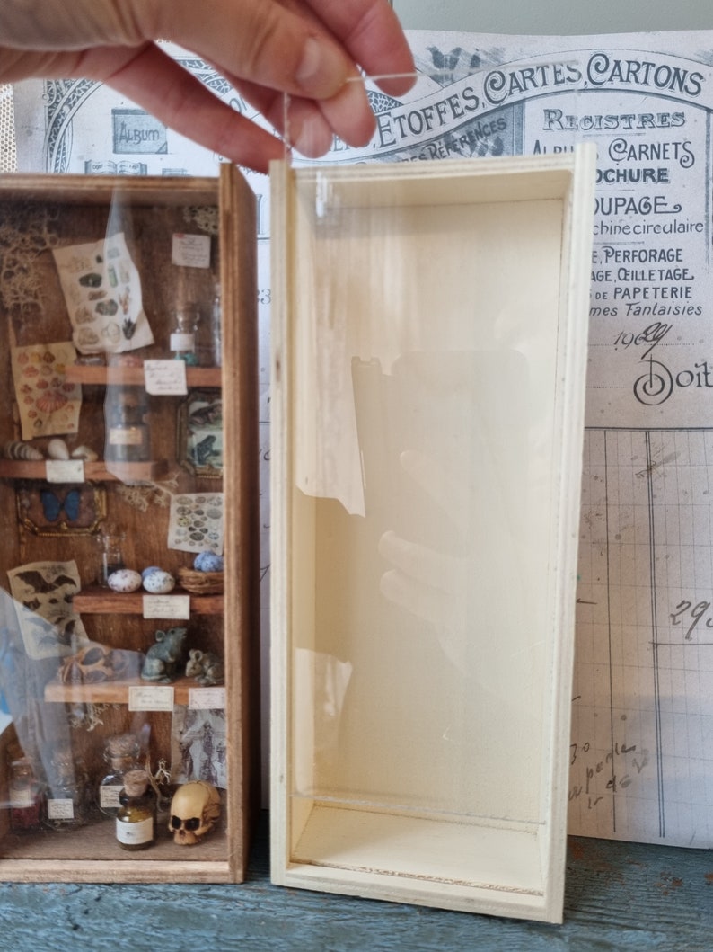 Wooden Display Box Small Shadow box. With a acrylic glass | Etsy