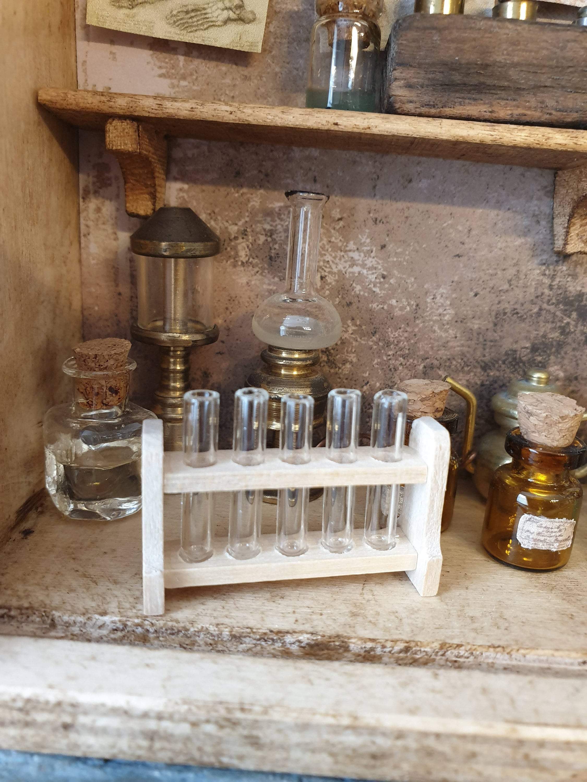 MINIATURE LABORATORY Test Tubes With Rack Miniature Apothecary - Etsy