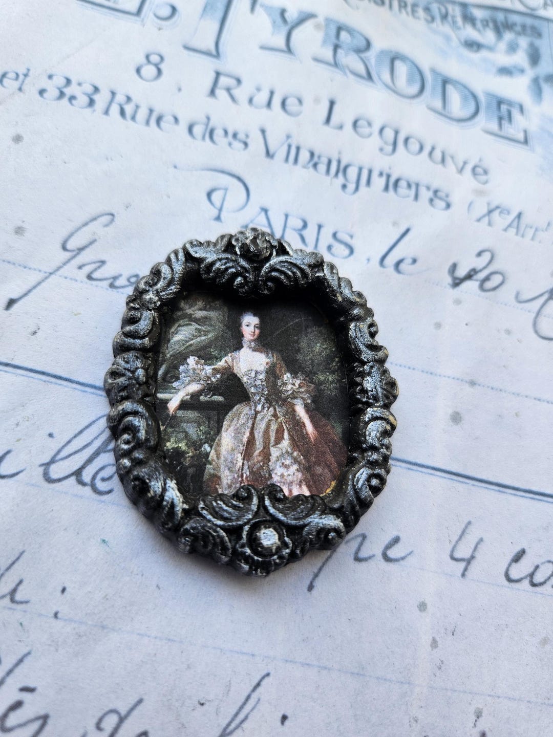 Miniature Rococo Lady Portrait Frame - Dollhouse Baroque Picture - Etsy