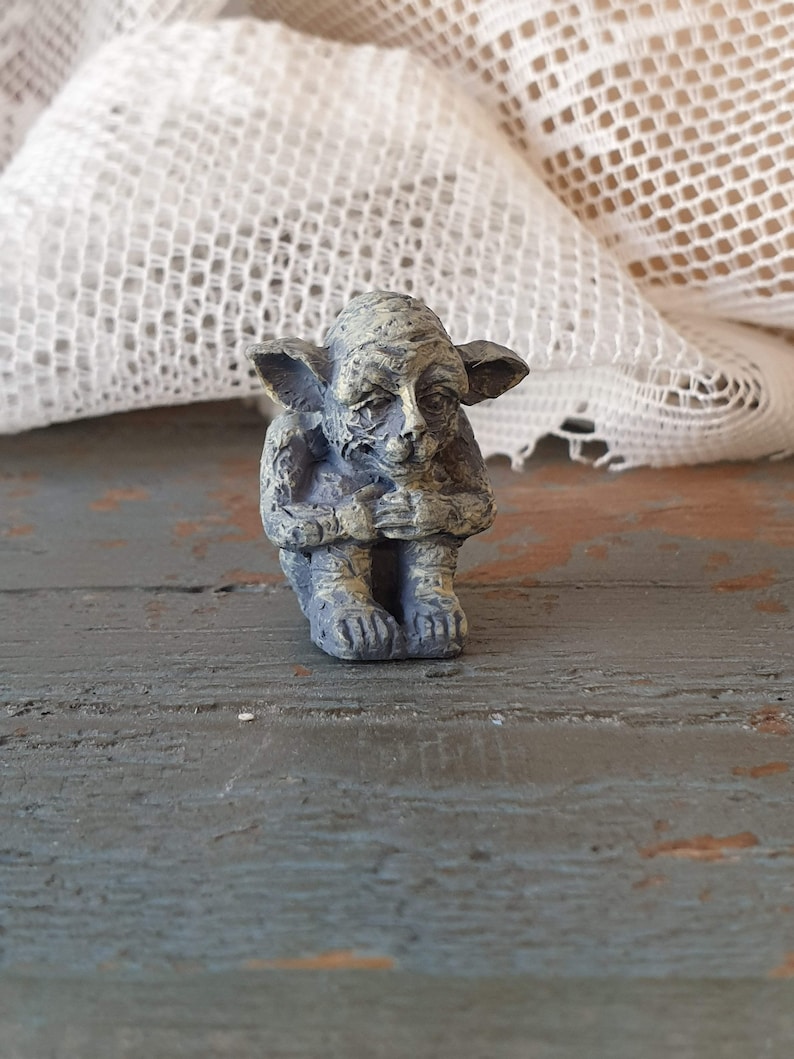 Miniature Goblin Statue – Fantasy Garden Decor, Dollhouse Gremlin (3cm ...