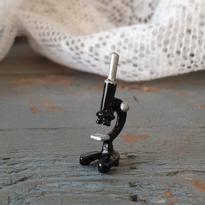 MINIATURE LABORATORY MICROSCOPE Miniature Science Scientist | Etsy