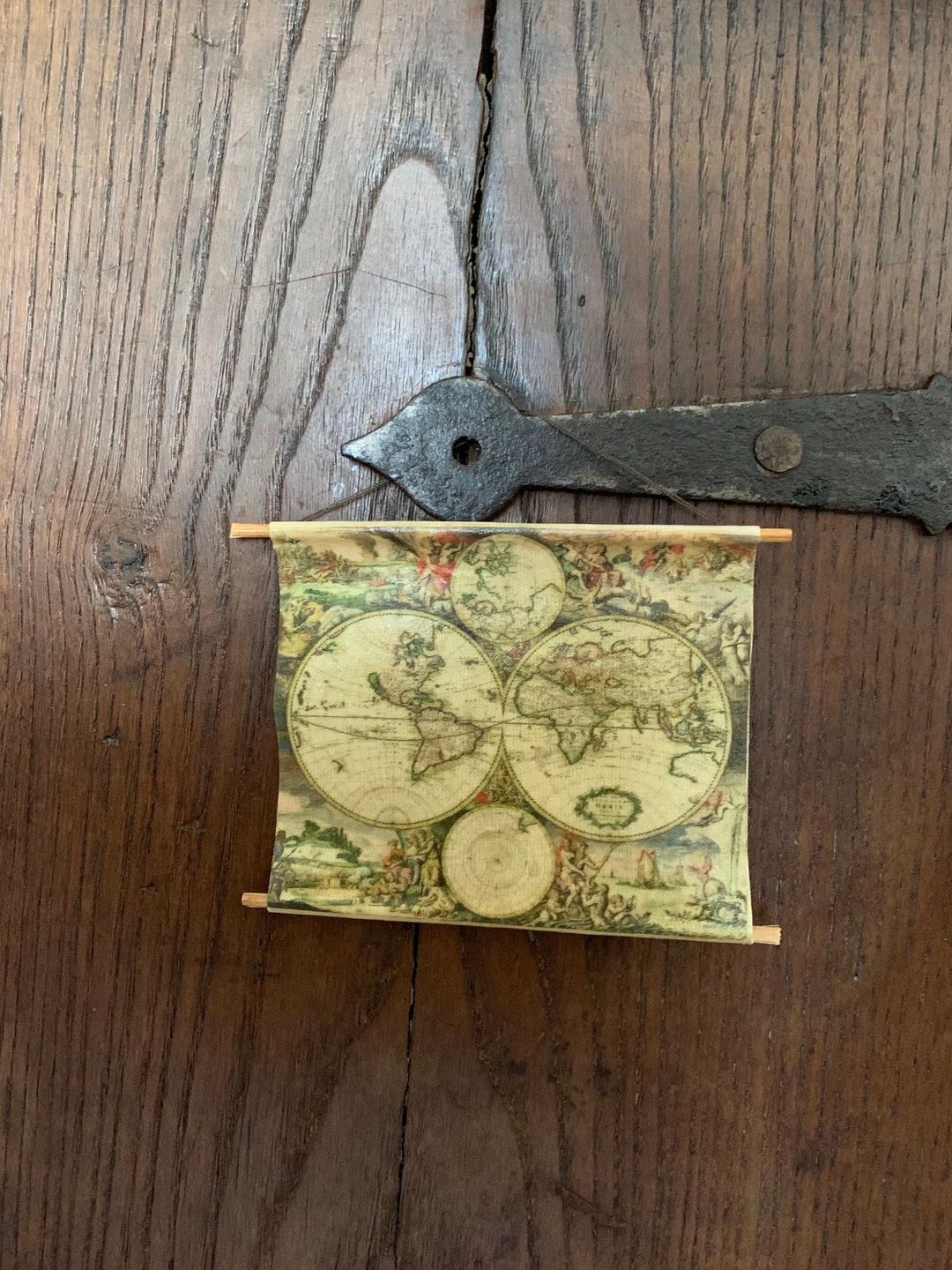 Miniature World Map Antique Style Schoolposter Dollhouse - Traveller - Etsy