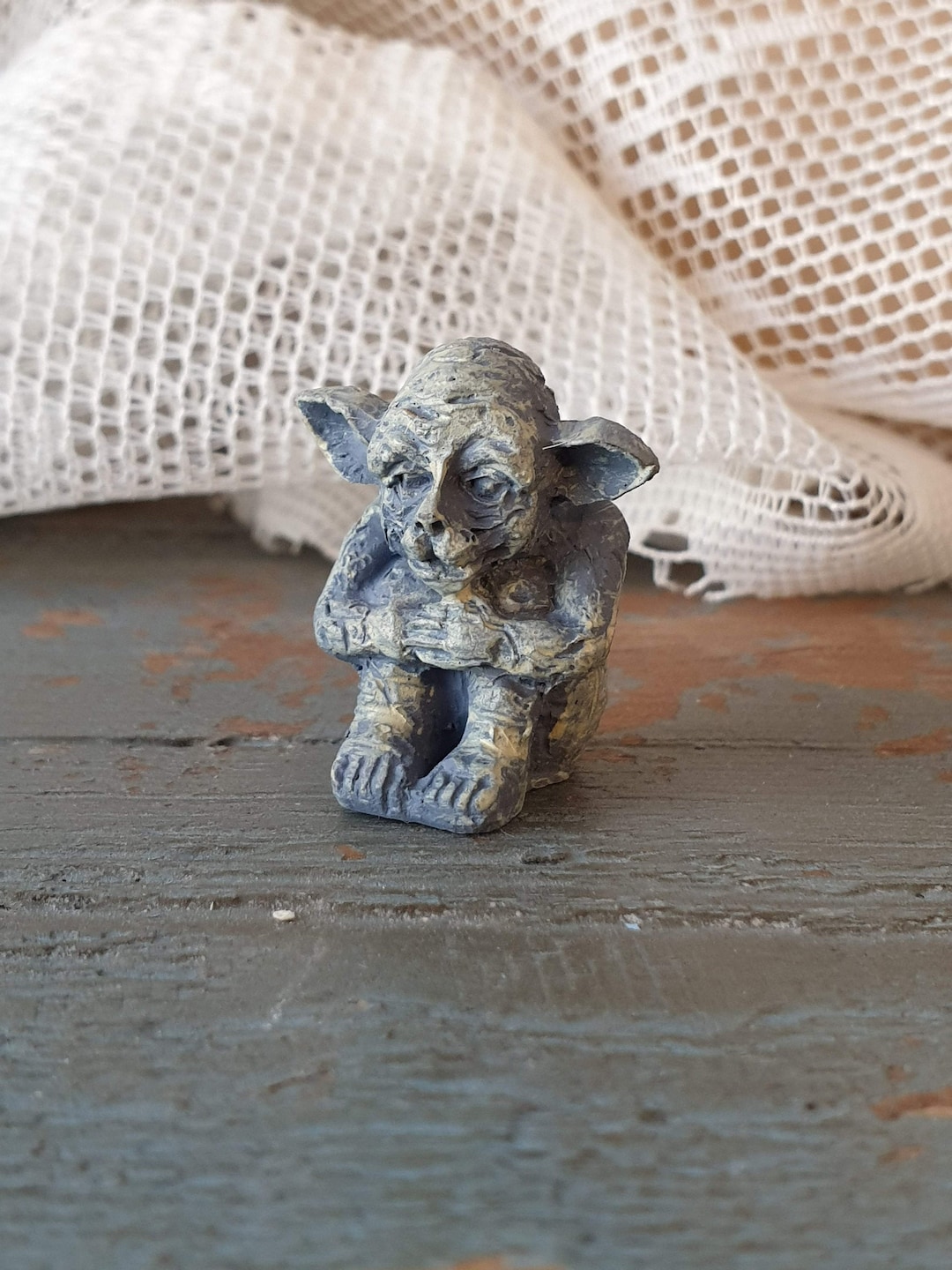 Miniature Troll Stone Gremlin Goblin Gargoyle - Fantasy Garden Statue ...