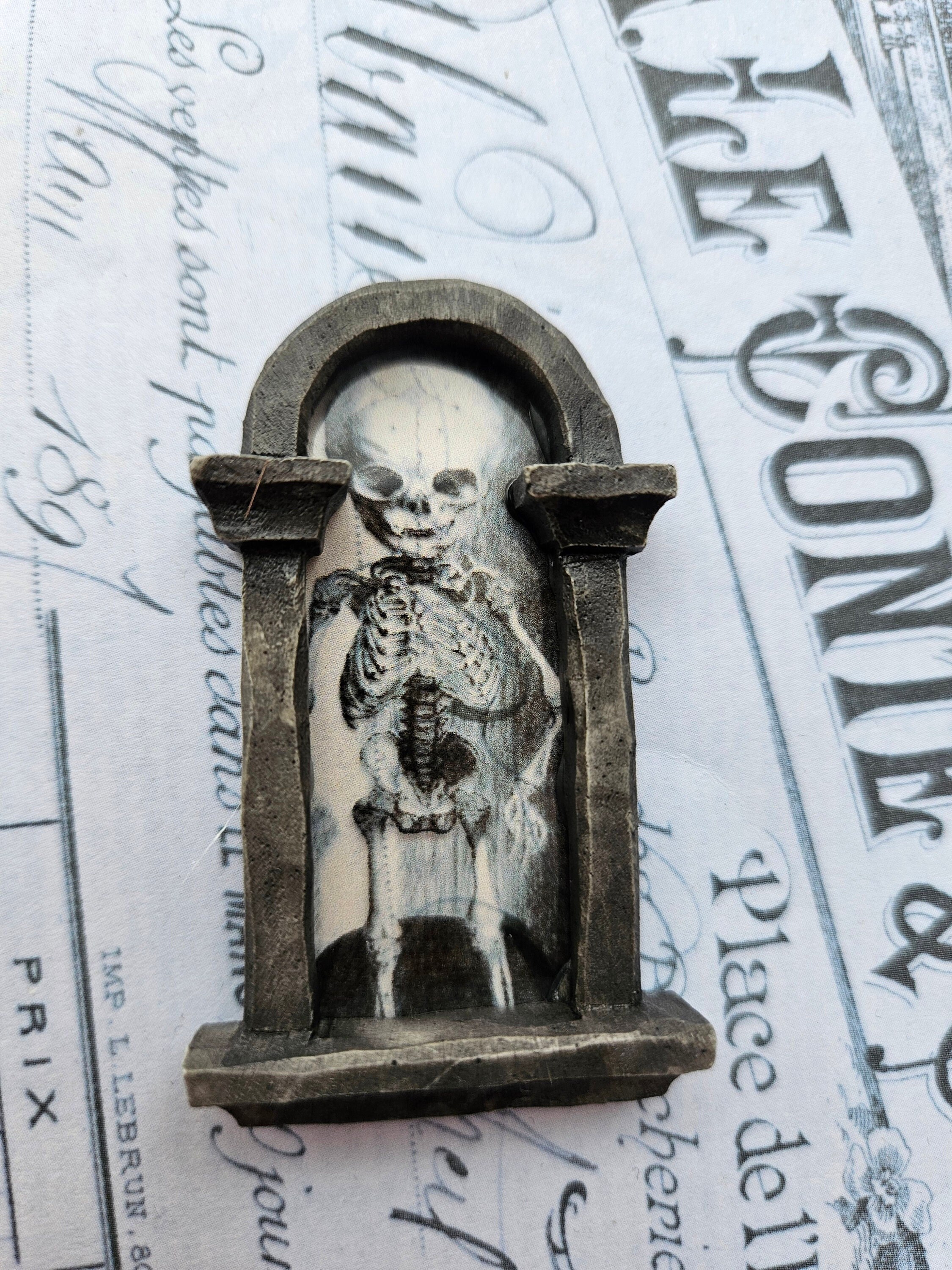 Dollhouse Stained Glass Effect Gothic Goth Morbid Skeleton Window in ...