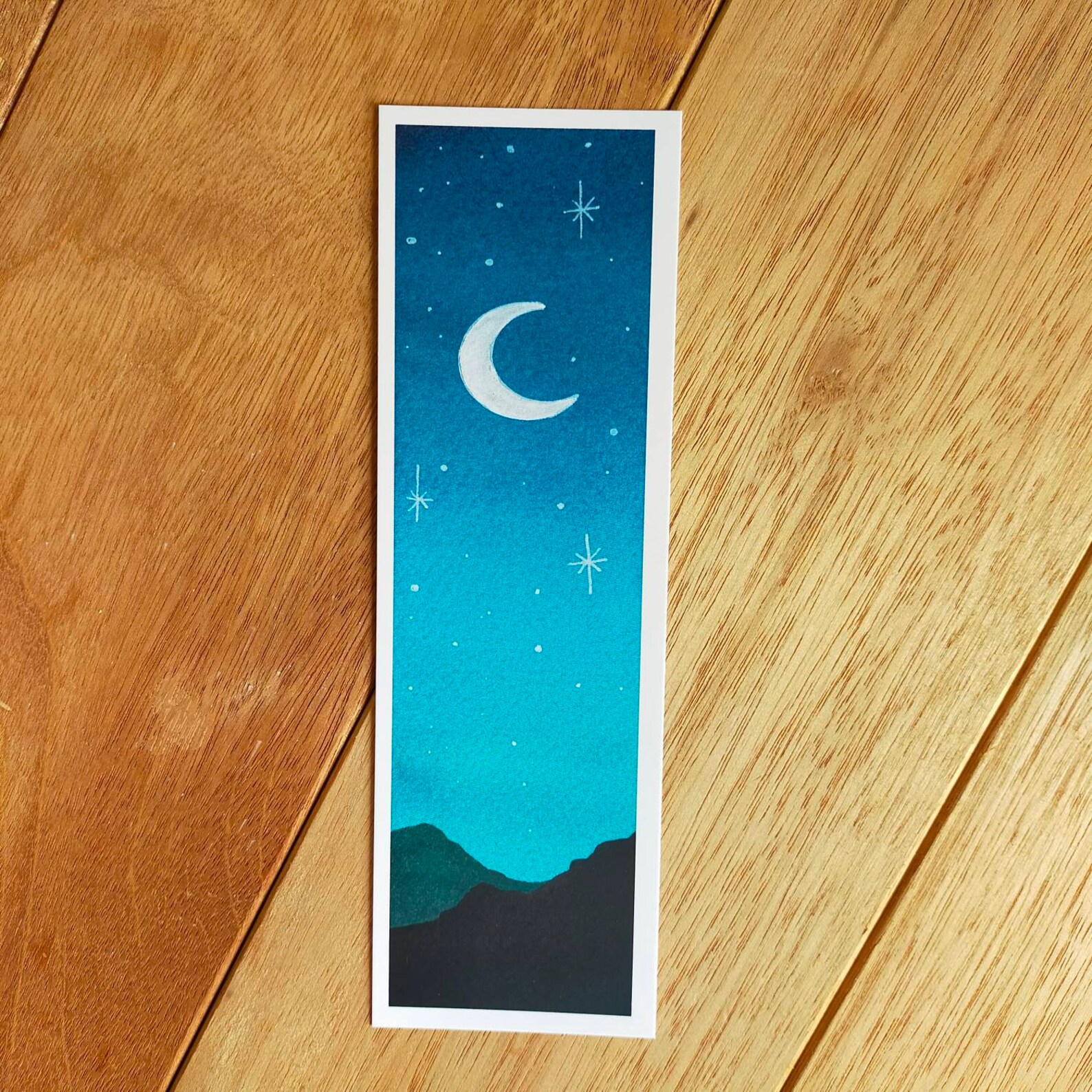 Blue bookmark watercolor sky watercolor bookmark pretty | Etsy