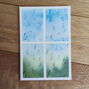 Original Painting, Watercolor Raindrops, Watercolor Landscape, Raindrop ...
