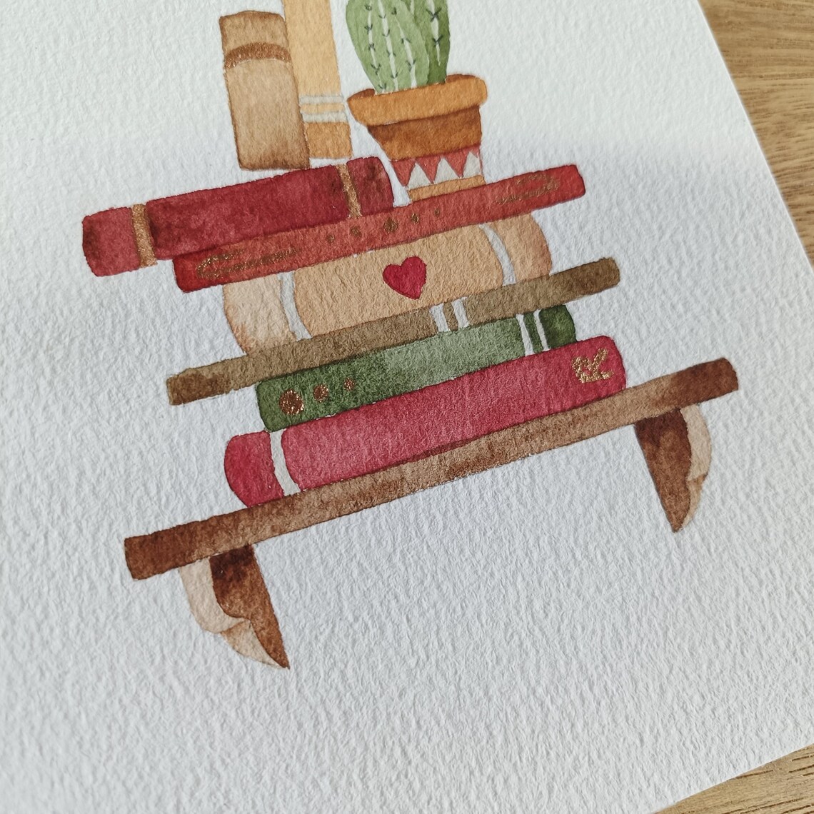 Books Watercolor Painting, Original Watercolor Art, Original Aquarel ...