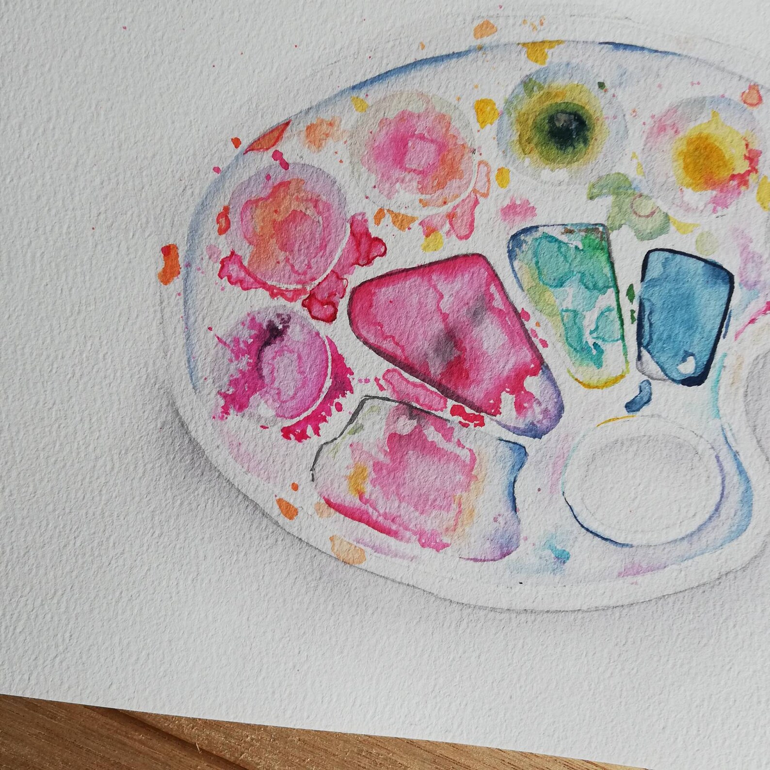 Messy Palette Watercolor Painting Original Watercolor Art - Etsy
