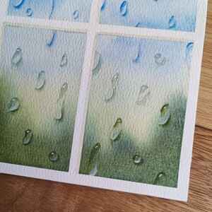 Original Painting, Watercolor Raindrops, Watercolor Landscape, Raindrop ...