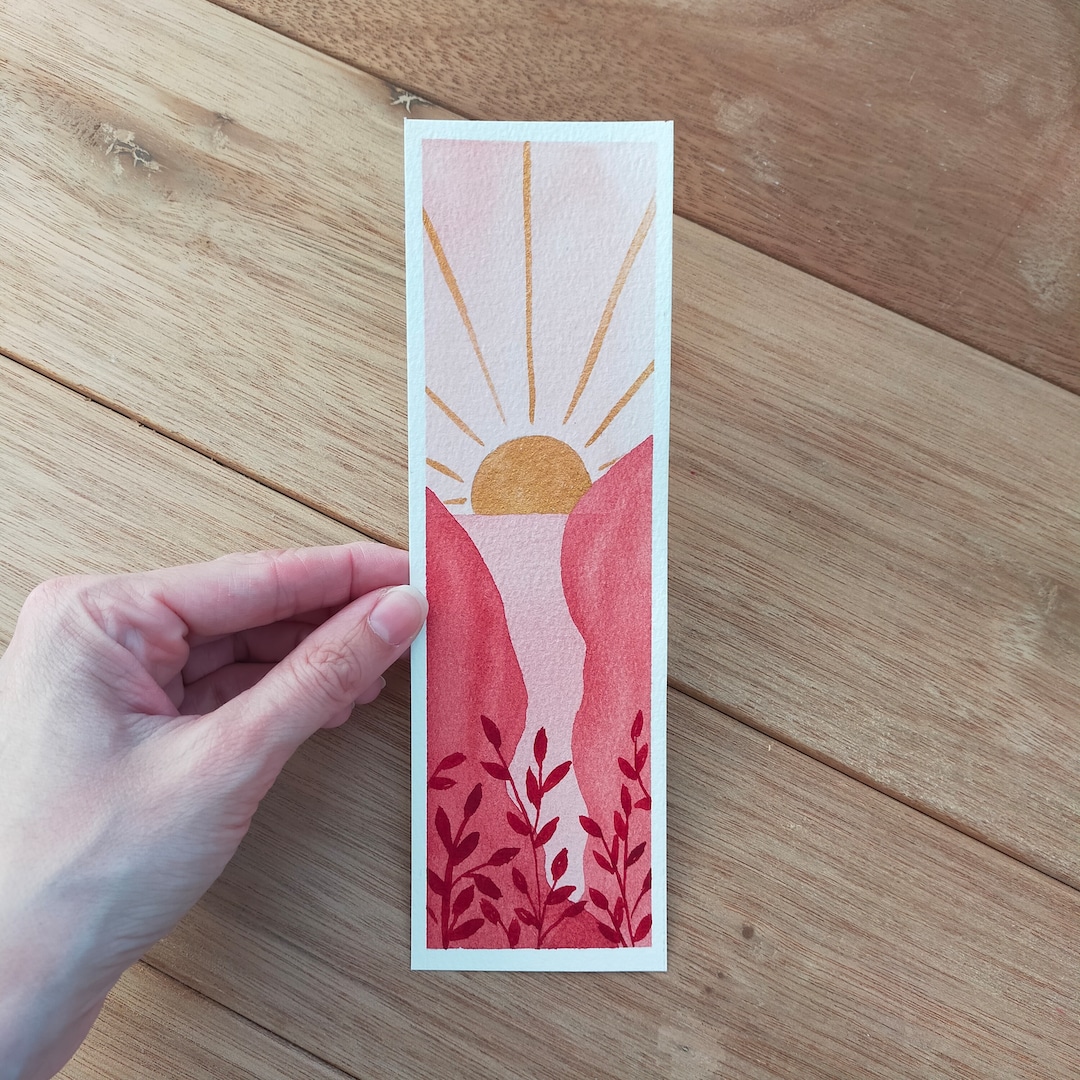 Watercolor Bookmark, Original Watercolor Painting, Purple Bookmark ...