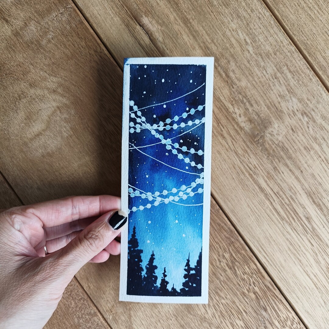 Blue Bookmark, Watercolor Sky, Watercolor Bookmark, Pretty Bookmark ...