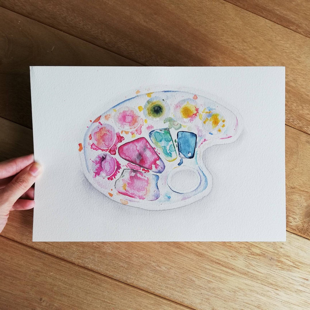 Messy Palette Watercolor Painting, Original Watercolor Art, Original ...