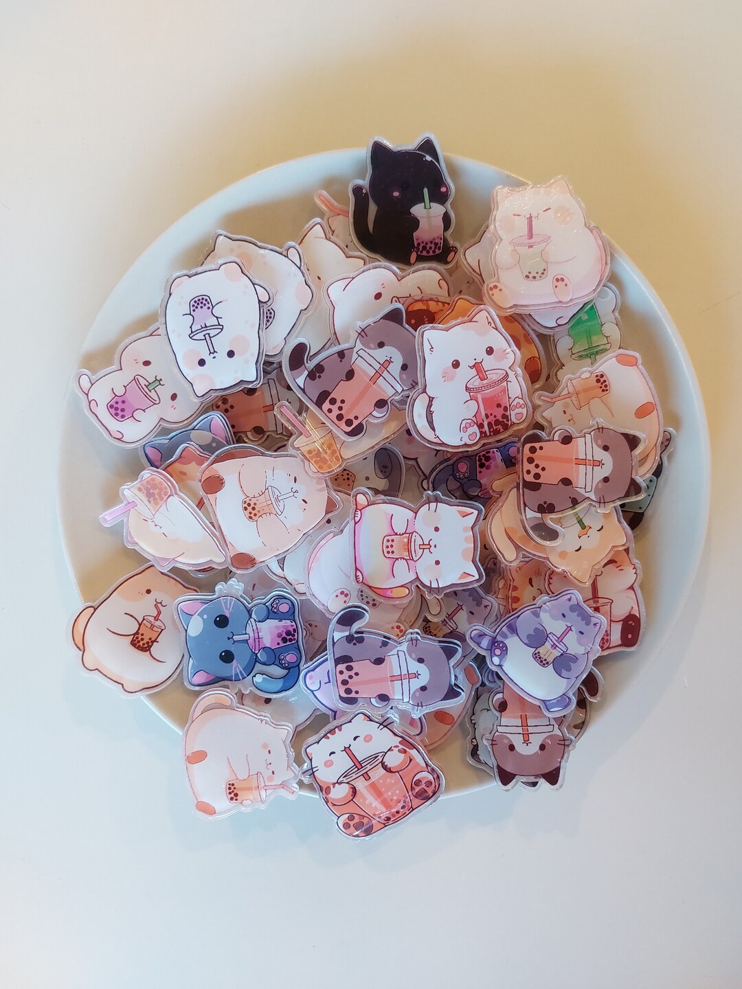 Boba Cats Acrylic Charms 4 Cm - Etsy
