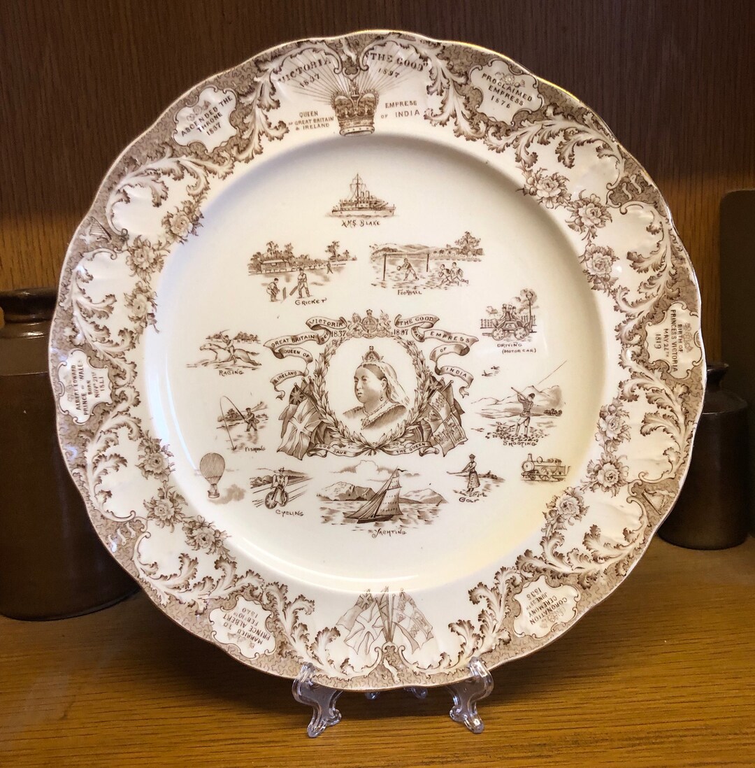A Large QUEEN VICTORIA Diamond Jubilee Commemorative Plate by - Etsy UK