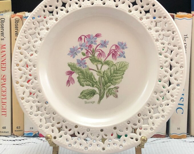 Vintage English Authentic Leedsware Pierced Creamware Plate Depicting a ...